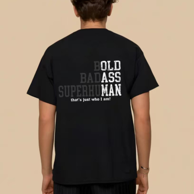 bold badass superhuman t-shirt美式幽默休闲字母短袖T恤男2026