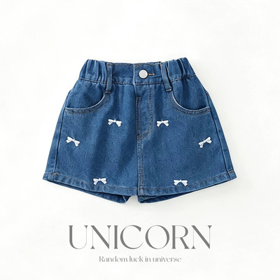 UNICORN女童26年夏季新款韩版刺绣牛仔半身裙女宝时髦百搭短裙裤