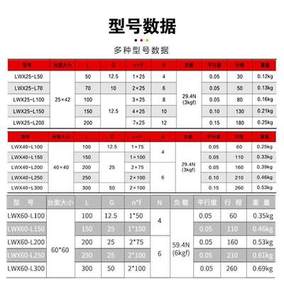 X轴长行程手动位移台LWX25/40/60燕尾槽齿轮齿条精密微调简易滑台