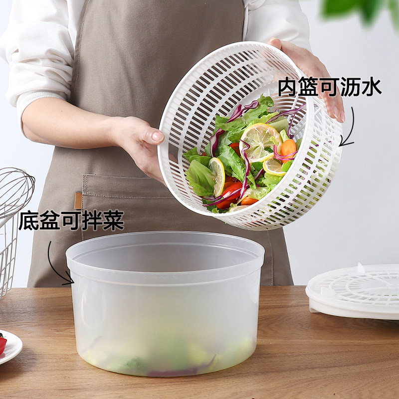 好货蔬菜脱水器生菜厨房沙拉工具家用沥水洗菜盆手动水果甩干机甩