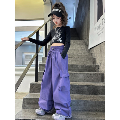 速发孩爵士舞服装秀蹈练功服套装演出服ja裤z走舞工装z街舞服表演