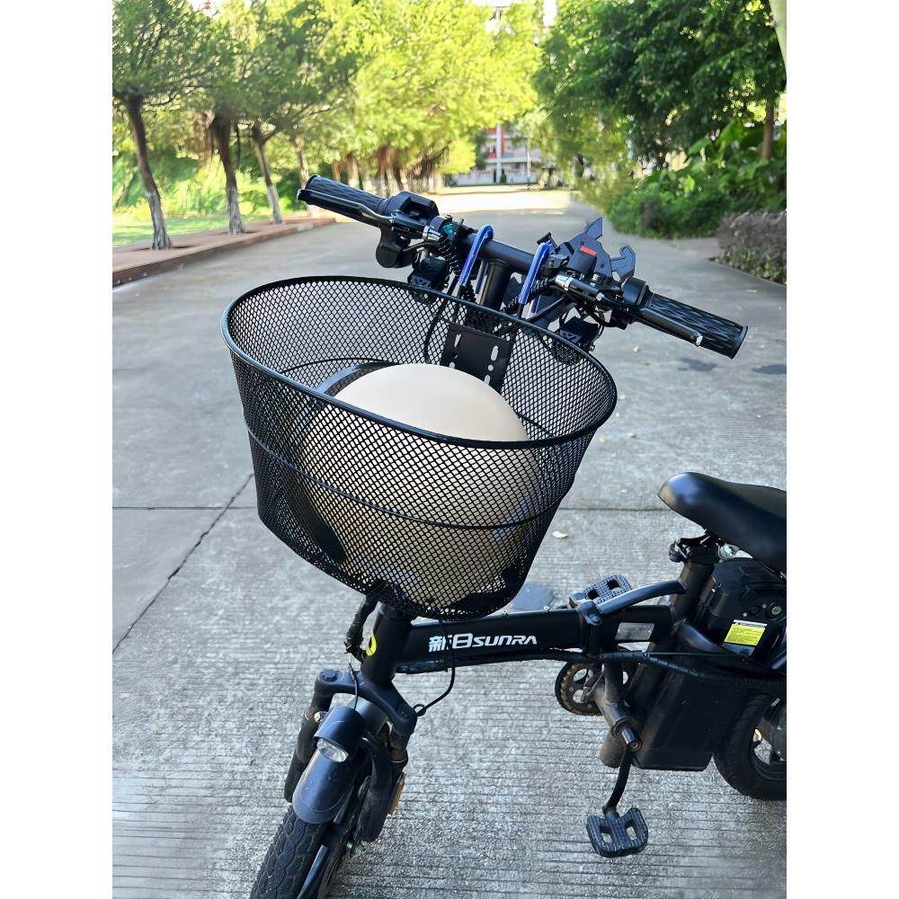 锂电车金属挂篮超大自行车前筐折叠车挂钩筐电动车铁质菜篮宠物筐