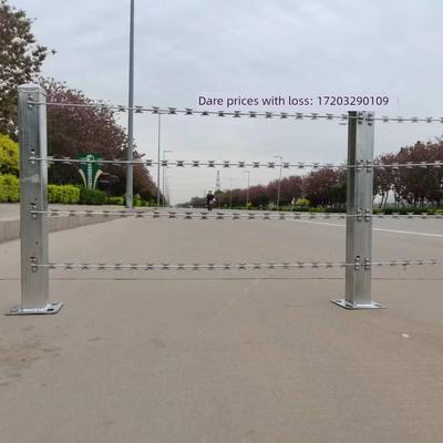 庭院防盗直线刀片穿刺网矫直镀锌防攀爬防盗穿刺绳栅栏墙加高防锈