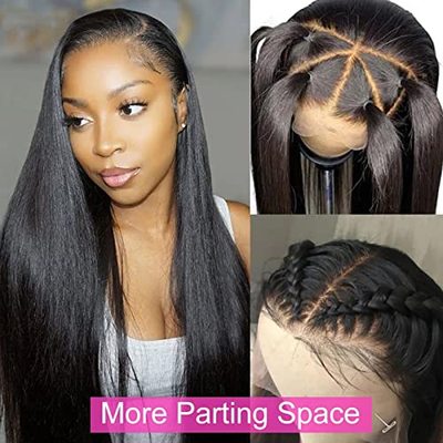 30 Inch Lace Front Wig Human Hair 180 Density 13x4 HD Transp