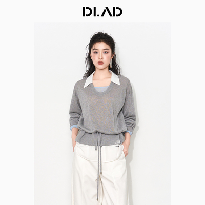 DI.AD26秋季收腰撞色毛衫女