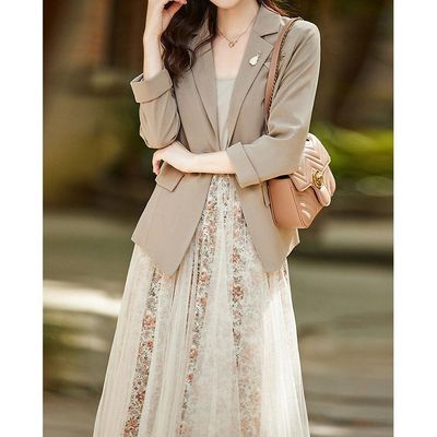 气质两件套连衣裙外套2025夏季