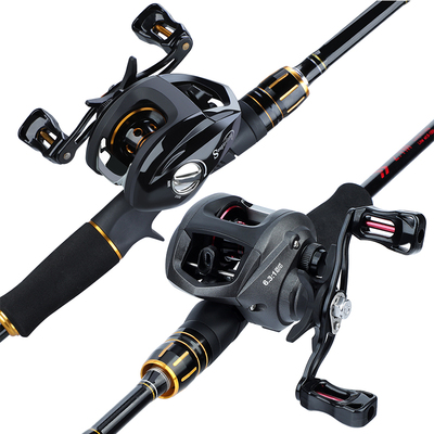 Sougayilang Carbon Fiber Fishing Rod and Reel Combos 4 Secti