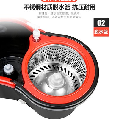 拖把旋转托地擦地神器通家用夹固式扦把脱吧实木地板干湿两用