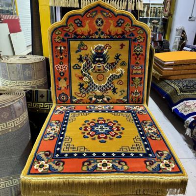 彷毛法座 藏式民族藏式法座地毯 垫带靠背打坐垫拜垫供养上师法座