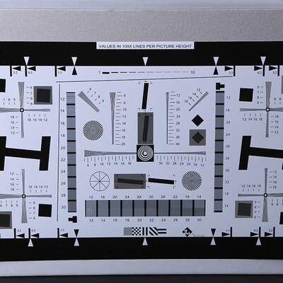 极速标准高清 ISO12233分辨率测试卡(增强型) 2倍 可测800万像素