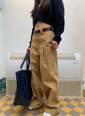 of32 official 宽松慵懒风小个子休闲裤女2025夏季直筒宽松阔腿裤