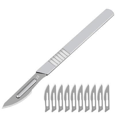 极速10pcs Carbon Steel Surgical Scalpel Blades + 1pc 11# /23
