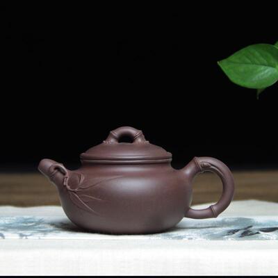 宜兴名家竹节仿古壶紫砂壶纯手工沈卫国原矿紫泥小容量高级泡茶壶
