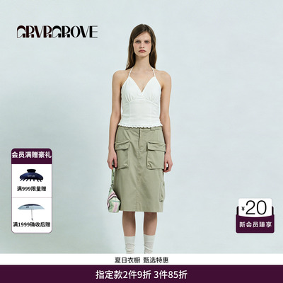 GRVR GROVE官方旗舰店26SS春夏新款韩系系带梭织背心GS26TSC68