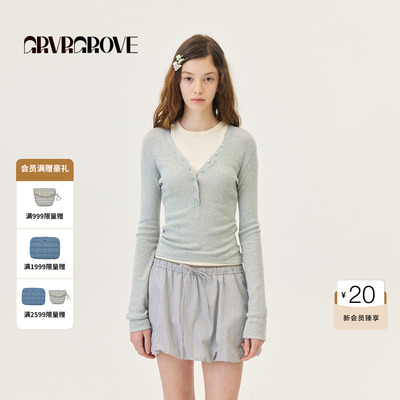GROVE官方旗舰店2026PS春季新款针织背心打底衫 GP26TSK61