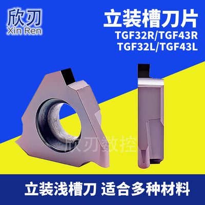 PCD金刚石立装槽刀片TGF32R100卡簧槽切槽GBA43R/L200/300 高光洁