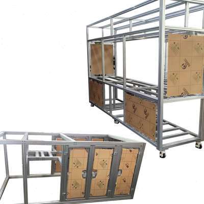极速厂促工厂铝挤型材料机架子框架自动化设备防护罩定制 4040工