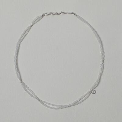 OLIO E ACETO油醋汁·纯银垂坠项链 白玉蓝砂石