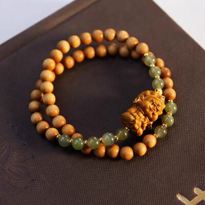 西安绿度母天然芭比檀木手链
