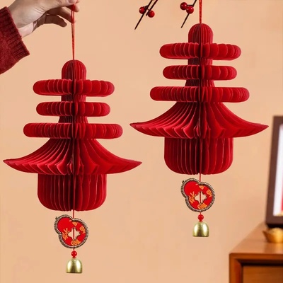 好高级~有年味儿了~2026新年装饰挂件春节元旦客厅墙壁春字灯笼挂