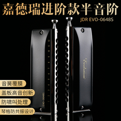 JDR嘉德瑞EVO-0648s半音阶口琴十二12孔C调初学者专业演奏级
