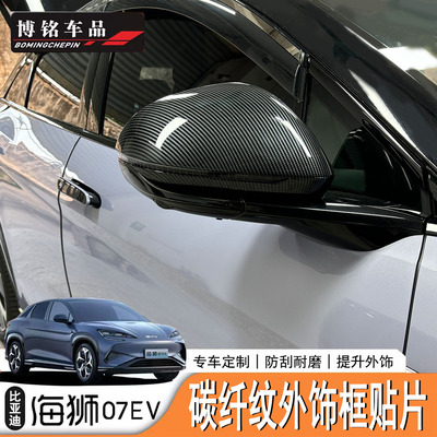 海狮07EV外饰改装碳纤纹后视镜