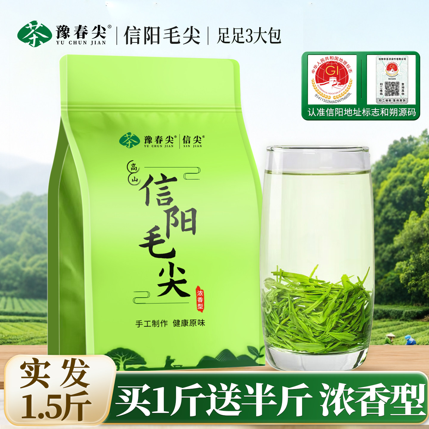 买一斤送半斤正宗毛尖嫩芽手工春茶信阳毛尖2026新茶叶绿茶批发价