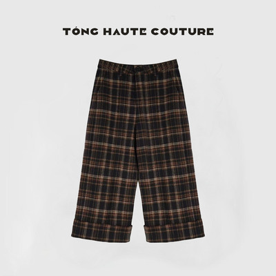 【】25年新羊毛+特丽纶高级感百搭格子时尚休闲裤 YK126