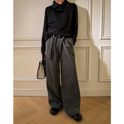 S123 天师系列  「云织」立领可调节不对称裁片320克莫代尔T恤男