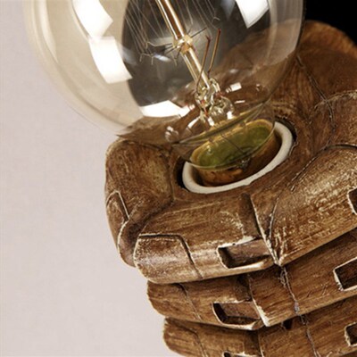好货Retro Resin Fist Wall Lamp Bulb Sconces Fixture Home Res