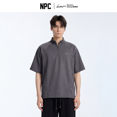 NPC潮牌网格凉感轻薄立领短袖T恤男透气夏季新款官方正品假一赔十
