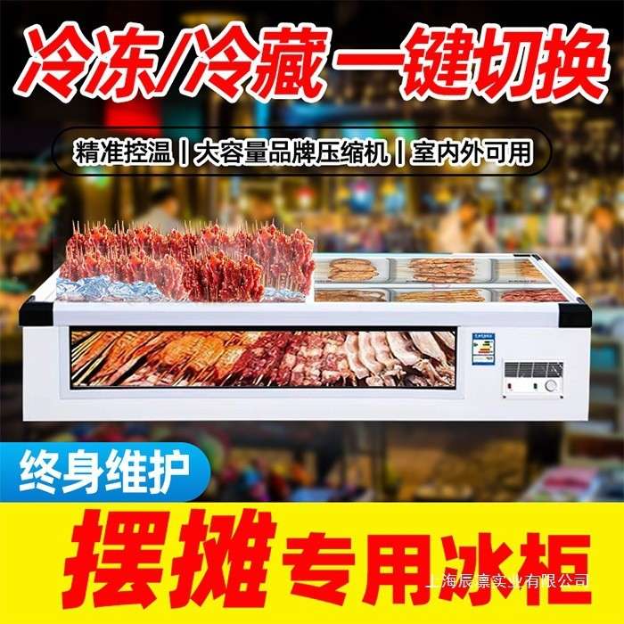 三轮商冻车移动摆摊冷藏烧烤炸串保鲜展示柜冷柜用冷卧式401小型