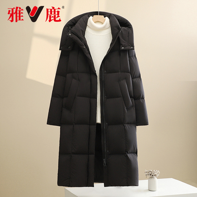 雅鹿新款秋冬季防风加厚时尚女款保暖中长羽绒服YT901Z18820