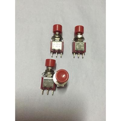 自复位按钮 小型钮子按键开关 3脚配红色圆帽 2A250VAC 全新