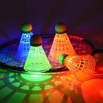6Pcs LED Badminton Ball Glowing Light Up Plastic Badminton