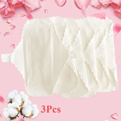 3pcs Cotton Reusable Thin Sanitary Pads Leakproof Washable