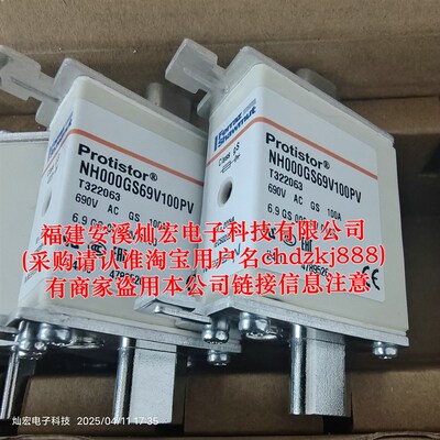 Ferraz罗兰熔断器T322063 NH000GS69V100PV 100A  690V