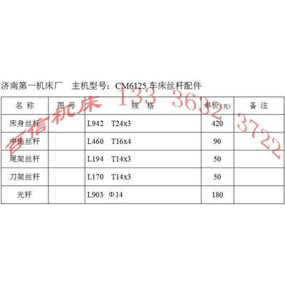 济南一机CM6125车床中丝杆配件济一J1CM6125车床尾座丝杠刀架丝杆