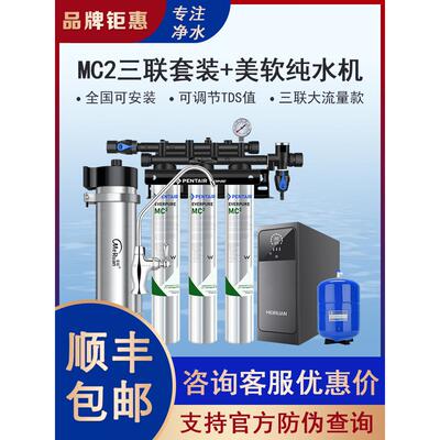 美国爱惠浦商用MC2三联三头大流量净水器直饮机 咖啡机奶茶饮品店