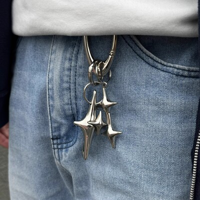 SFSN原创金属双星打火机套壳多功能cleanfit钥匙扣穿搭腰间配饰品