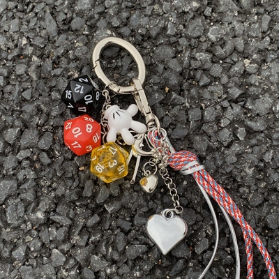 SFSN原创挂绳多元素骰子串包包挂件装饰挂扣小众腰间配饰极繁主义