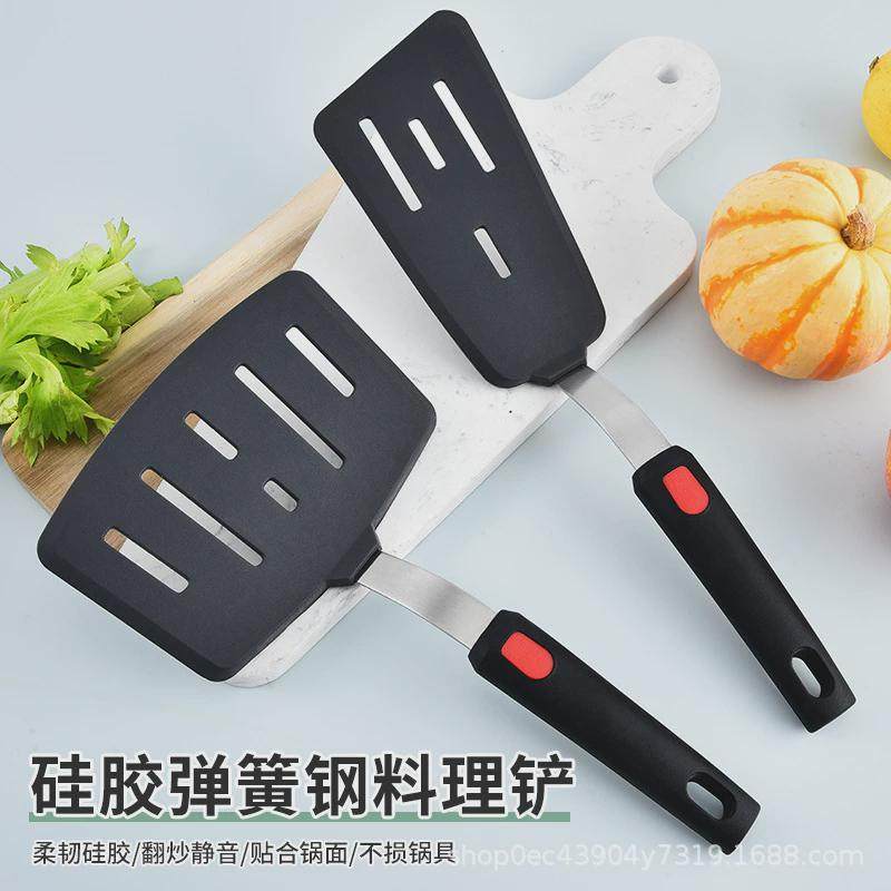 硅胶不粘锅专用铲子烹饪用具 铁板烧料理铲 不粘锅硅胶锅铲煎饼玉