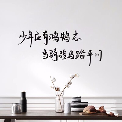 少年应有鸿鹄志初中高三学校教室励志标语学生宿舍文字墙贴纸装饰
