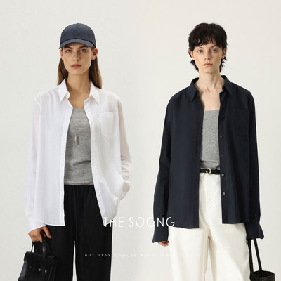 THESOONG/一件100棉的白衬衫经典质朴白色衬衫外套