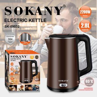 跨境SOKANY09032电水壶家用2200W2.8L烧开水壶ELECTRIC KETTLE
