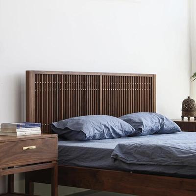 新现中式北美木黑胡桃2米约大床主卧实木GMZ-1055双人床代中式简