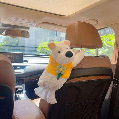 西地载纸盒车用车抽纸盒挂46181式扶手箱公仔高玩偶可爱巾汽车内