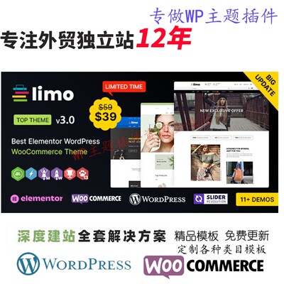 Limo WP -多用途 WooCommerce 主题鞋子内衣家具电子产品网站模板