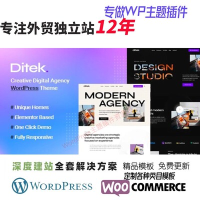 Ditek - 数字机构创意作品集 WordPress 主题外贸B2B网站模板