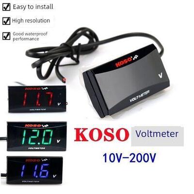 电动车摩托车KOSO电压表电摩改装12V-150V通用防水LED电压表仪表